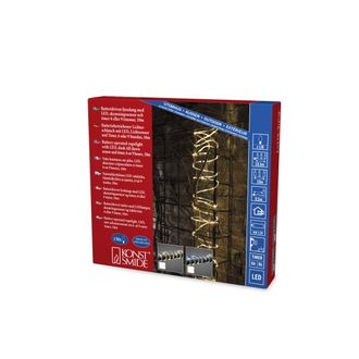 Konstsmide LED Mini Lichterschlauch, 10 m, mit Lichtsensor und 6h und 9h Timer, 130 bunte Dioden, batteriebetrieben, Au&szlig;en (IP44), transparentes Kabel, 4 x D 1.5