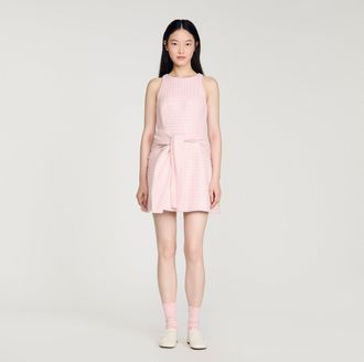 Sandro Kurzes Tweedkleid mit Pailletten