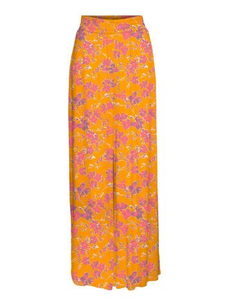 Vero Moda Damen Vmmenny Hw Wide Pants WVN Hose, Radiant Yellow/AOP:Mille, XS EU