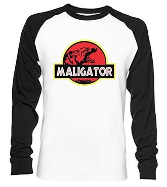 Vendax Vendax Maligator - Malinois Unisex Baseball T-Shirt Manches Longues Homme Femme Blanc Noir