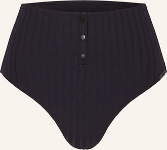 Watercult Watercult High-Waist-Bikini-Hose Henley Rib schwarz