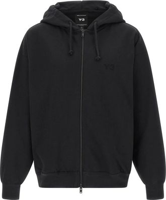 Yohji Yamamoto Homme, Sweatshirts et sweats &agrave; capuche, Noir, Taille: S Brushed Terry Zip Sweat &agrave; capuche
