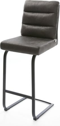 DELIFE Barstuhl Pela-Flex Vintage Anthrazit Freischwinger flach Metall, Barstühle