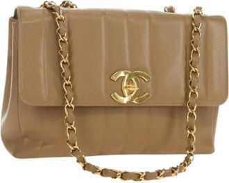 Chanel Sac bandouli&egrave;re vintage Pre-owned (Peau Caviar) - Femme - Pre-owned - Beige - Taille: ONE Size