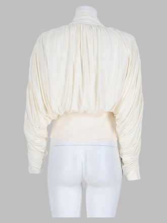 Self Portrait Tied Collar Jersey Blouse - Ivory