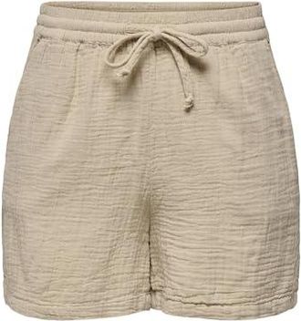 Only Onlthyra Noos WVN Short, Beige Oxford, M Femme