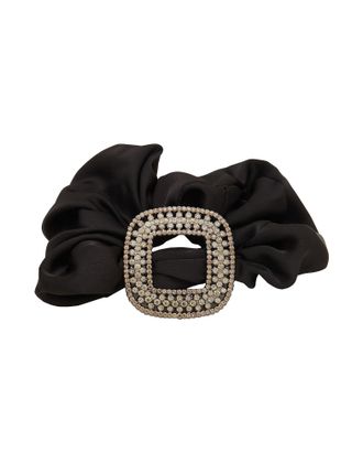 8 by YOOX SCRUNCHIE WITH EMBELLISHED METALLIC BUCKLE