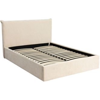 DRAWER Lit coffre en tissu 160x200cm - &Eacute;cru - mac beth