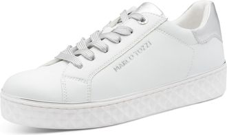 Marco Tozzi Marco Tozzi Damen Sneaker weiches Feel Me Wechselfu&szlig;bett weiches Innenfutter Vegan Modern, wei&szlig; (White Comb), 42 EU