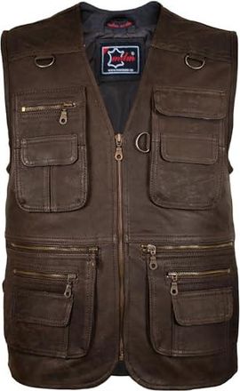 MDM Gilet en cuir nappa dagneau souple pour homme, léger et confortable, nombreuses poches, 4 couleurs, Moto (FR/ES, Alpha/lettres, 6TG, Taille normale, T