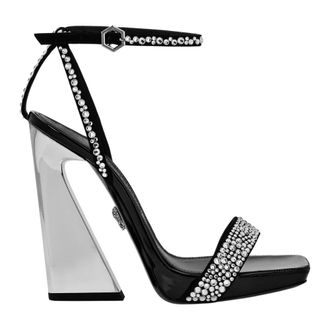 Philipp Plein Femme, Chaussures, Noir, Taille: 35 EU Sandale &agrave; une Bride en Nappa avec Strass