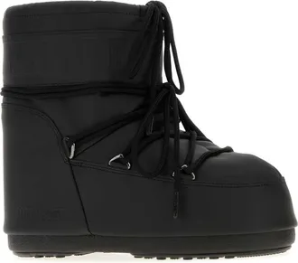 Moon Boot Unisex Black Synthetic Leather Icon Low Ankle Boots Stivali
