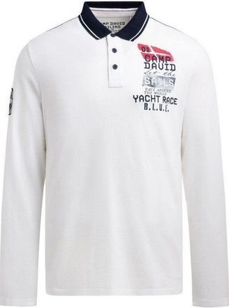 Camp David Langarm-Poloshirt aus Baumwolle