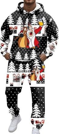 Generic Surv&ecirc;tement de No&euml;l pour homme - Impression de No&euml;l amusante - 2 pi&egrave;ces - Surv&ecirc;tement de sport amusant - Tenue de No&euml;l chaude - Mode - Tenue de No&euml;l f