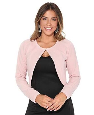 Krisp Veste Femme Courte Soirée Elegante Taille, Rose, 46, (2900-PNK-18)
