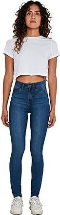 Noisy May Femmes Skinny Fit Jean Taille Haute Pantalon en Denim Extensible Pantalon Basique NMCHARLOTTE, Couleurs:Bleu, Taille:32W / 34L, Longueur de Jambe:L34