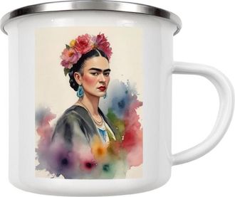 artboxONE Emaille Tasse Frida Kahlo D von Paul Rommer - Emaille Becher Fashion