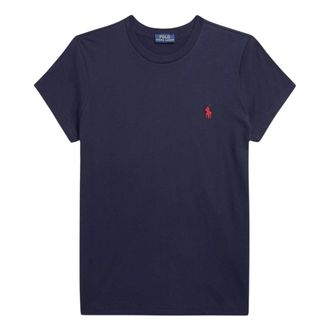 Ralph Lauren Logo Rundhals-T-Shirt - - Tops - Damen - Blau - L