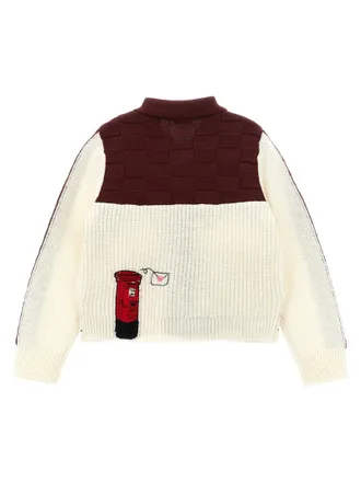 Burberry Townhouse Bear Cardigan - Burgundy