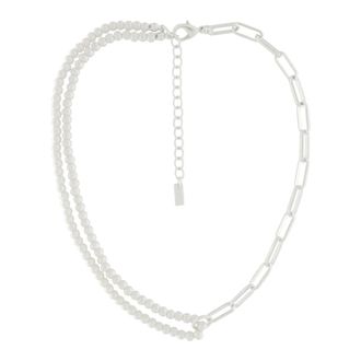 Dansk Copenhagen Audrey Kurze Doppel-Perlen-Mix-Halskette - - Accessories - Damen - Grau - ONE SIZE