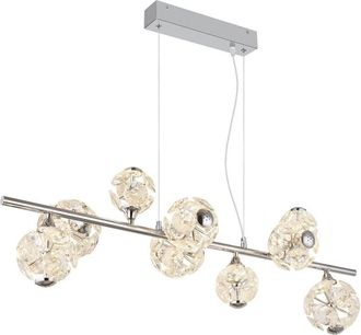 Globo Lighting Hängeleuchte Kristallleuchte Pendellampe led Kugeln chrom klar Wohnzimmer Metall