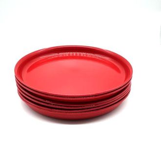 Kimmel Lot de 6 assiettes rouges de 18 cm