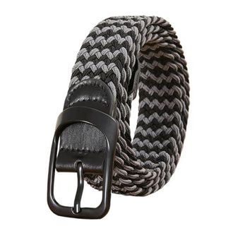 Generic Ceintures en toile &eacute;lastique tiss&eacute;e non perfor&eacute;e pour homme et femme, Noir gris-y211-11, 110 cm