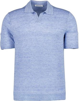 Gran Sasso Herren Polo-Shirt blau Leinen