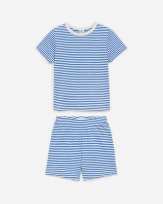 Arket Zweiteiliger Kurzer Pyjama Aus Jersey -Blau