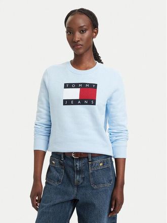 Tommy Jeans Sweatshirt Flag DW0DW22564 Hellblau Regular Fit