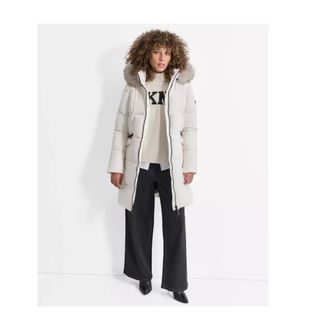 DKNY Dkny, Femme, Manteaux, Blanc, Taille: 42 FR Parka mi-longue