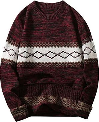 Generic T-shirt &agrave; manches longues pour homme, chaud, pull dhiver &eacute;l&eacute;gant en tricot pour homme, pull d&eacute;contract&eacute; pour homme, pull en polaire confortable, sweat