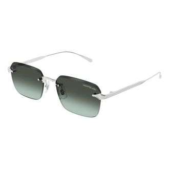 Montblanc Montblanc - Lunettes de soleil rectangulaires - Homme - Accessoires - Gris - Taille: 54 MM