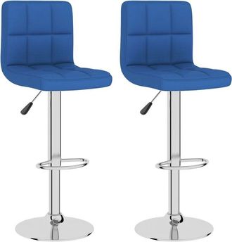 vidaXL Vidaxl - Tabourets de bar lot de 2 bleu tissu