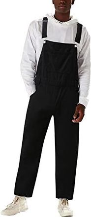Generic Salopette en jean pour homme - Style décontracté - Salopette - Coupe décontractée - Combinaison - Pantalon de combat, Salopette en jean pour homme Noi