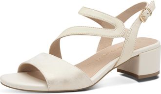 Marco Tozzi Damen Sandalen mit Absatz mit Lederanteil Elegant, Cremefarben (Ivory Comb.), 38 EU