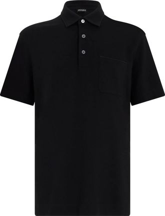Ermenegildo Zegna Homme, Tops, Noir, Taille: 2XL Polo &agrave; Manches Courtes