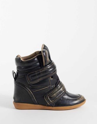 Asos Dahlia baskets montantes compens&eacute;es marron patin&eacute;