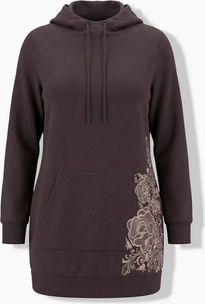 Ulla Popken Sweatshirt Hoodie Bl&uuml;te Oversized Kapuze Langarm