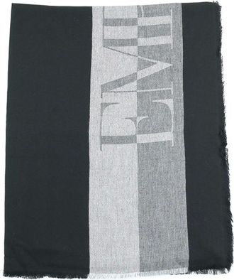 Emporio Armani unisex, Accessoires, Noir, Taille: ONE Size &Eacute;charpe Ray&eacute;e avec Logo Oversize