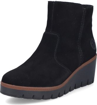 Rieker Damen Keilstiefeletten Y5065, Frauen Stiefeletten, lose Einlage,Keilstiefel,Wedge Boots,Keilabsatz,Wedge Heel,warm,schwarz (00),36 EU / 3.5 UK