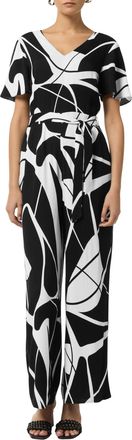 Comma Overall mit Crêpestruktur