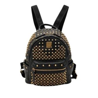 MCM Pre-owned Visetos Leather Swarovski Backpack - Femme - Pre-owned - Noir - Taille: ONE Size