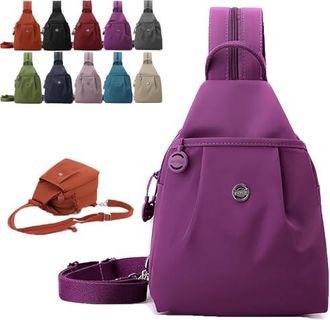 Generic 3 in 1 Anti-Theft Travel Tote Bag, Womens Mini Backpack Waterproof 2-Way Commuter Bag Stylish Oxford Cloth Crossbody Bags (Purple)