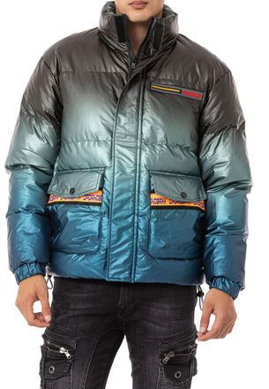 Cipo & Baxx Herren Mantel CM221 Blau - Stylische Winterjacke im modernen Design mit warmem Innenfutter, abnehmbarer Kapuze und funktionalen Details für kalte Tage