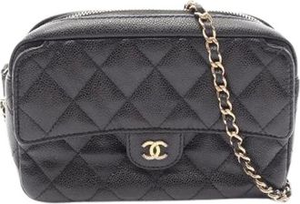 Chanel Sac bandouli&egrave;re Matelass&eacute; en cuir caviar Pre-owned - Femme - Pre-owned - Noir - Taille: ONE Size