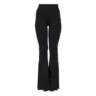 Versace Jeans Couture Femme, Pantalons, Noir, Taille: 40 FR Pantalon noir d&eacute;contract&eacute; &agrave; pattes d&eacute;l&eacute;phant