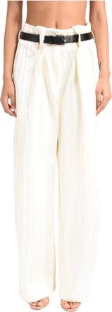 Sportmax Femme, Pantalons, Beige, Taille: 36 FR Wide Pantalons