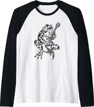 Seembo Frosch spielt Gitarre Lustiger Reptiliengitarist Rockmusiker Raglan