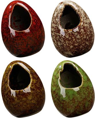 BESPORTBLE Homoyoyo 4 St&uuml;ck Keramik Trockeneisbecher Kleine Robuste Tischdekoration in Rot Gelb Gr&uuml;n und Wei&szlig; Multifunktionale Sashimi und Sushi Dekorbeh&auml;lter f&uuml;